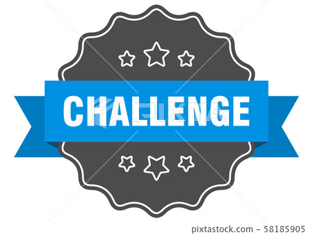 challenge blue label. challenge isolated seal. - Stock Illustration ...