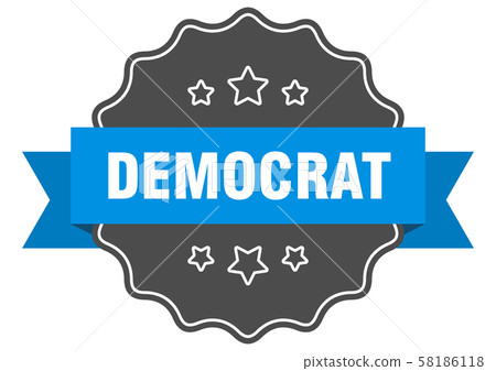 democrat blue label. democrat isolated seal. - Stock Illustration ...