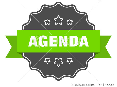 agenda isolated seal. agenda green label. agenda - Stock Illustration ...