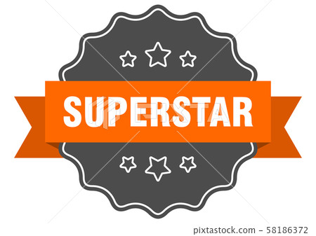 superstar isolated seal. superstar orange label.-插圖素材 [58186372] - PIXTA圖庫