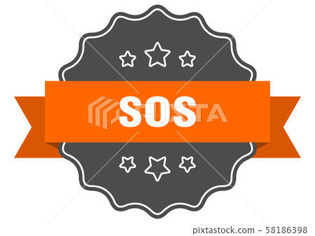 sos isolated seal. sos orange label. sos - Stock Illustration [58186398 ...