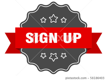 sign up red label. sign up isolated seal. sign up - Stock Illustration ...
