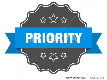 priority blue label. priority isolated seal.-插圖素材 [58186441] - PIXTA圖庫