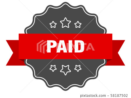 paid red label. paid isolated seal. paid - Stock Illustration [58187502 ...