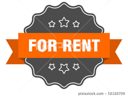 for rent isolated seal. for rent orange label. for - Stock Illustration ...