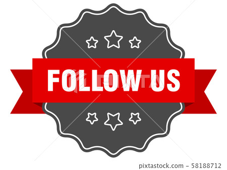 follow us red label. follow us isolated seal. - Stock Illustration ...