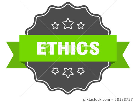ethics isolated seal. ethics green label. ethics - Stock Illustration ...