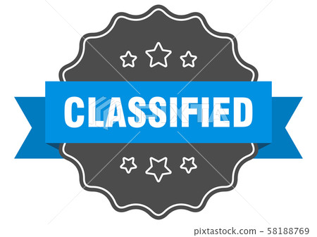 classified blue label. classified isolated seal. - Stock Illustration ...