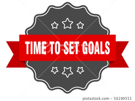 time to set goals red label. time to set goals - Stock Illustration ...