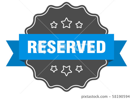 reserved blue label. reserved isolated seal. - Stock Illustration ...