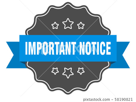 important notice blue label. important notice - Stock Illustration ...