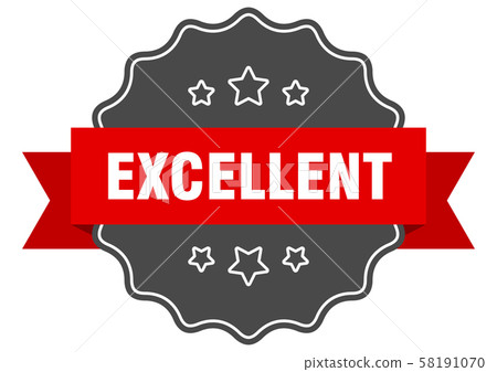 excellent red label. excellent isolated seal. - Stock Illustration ...