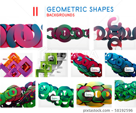 Set of geometric modern shapes, minimal pattern... - Stock Illustration ...
