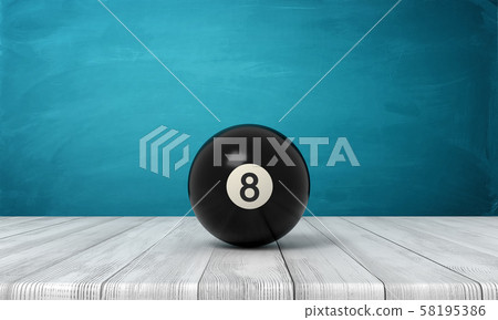 3d rendering of black pool and billiard ball on... - Stock Illustration ...