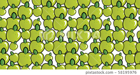 random apple seamless background - Stock Illustration [58195976] - PIXTA