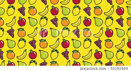 fruit seamless repeat pattern-插圖素材 [58195989] - PIXTA圖庫