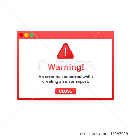 Modern warning pop up with flat design on red - Stock Illustration ...