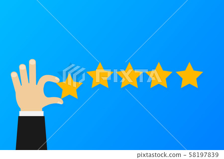 Customer service. Star rating. Feedback concept. - Stock Illustration ...