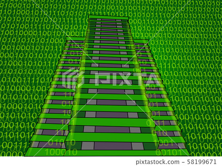 abstract building and binary code - Stock Illustration [58199671] - PIXTA