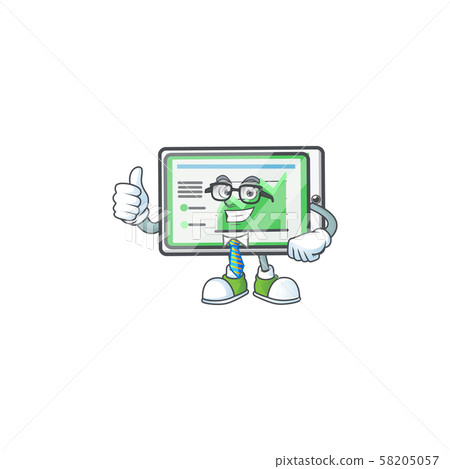Businessman up chart horizontal table cartoon... - Stock Illustration ...