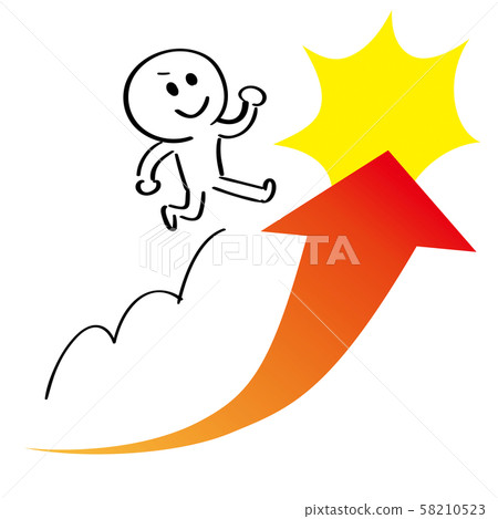 Rising arrow and climber red - Stock Illustration [58210523] - PIXTA