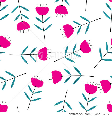 Flower seamless pattern background. Vector... - Stock Illustration ...