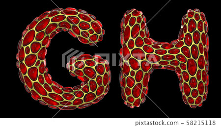 Realistic 3D letters set G, H made of gold... - Stock Illustration ...