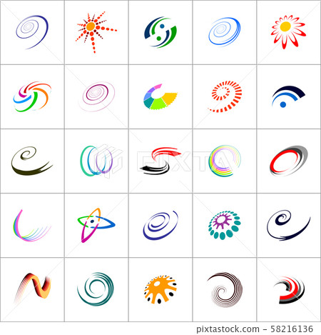 Design elements set. Abstract color icons.-插圖素材 [58216136] - PIXTA圖庫