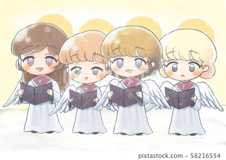 Hand-drawn angel - Stock Illustration [58216554] - PIXTA