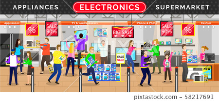 Electronics Appliances Supermarket, Shop Vector - Stock Illustration ...