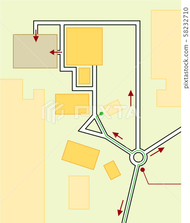 Navigation Map of Driving directions. Route chart. - Stock Illustration ...