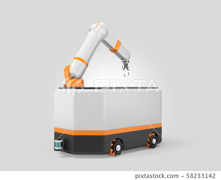 Image of AGV automatic guided vehicle on gray back - Stock Illustration ...