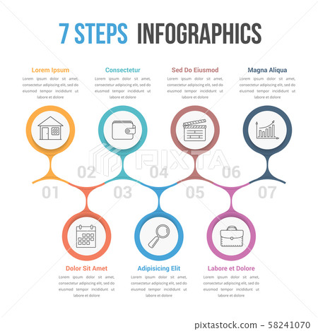 Seven Steps Infographics - Stock Illustration [58241070] - PIXTA
