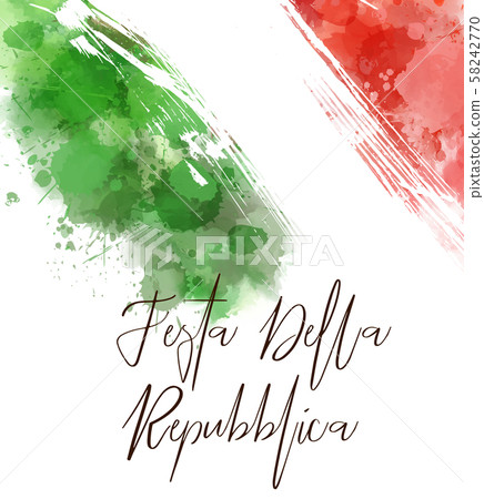 Abstract watercolor Italy flag - Stock Illustration [58242770] - PIXTA