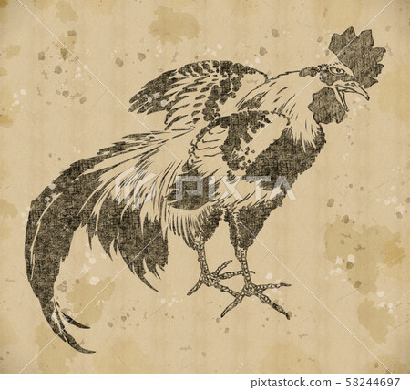 Ukiyoe Niwatori 1 vintage - Stock Illustration [58244697] - PIXTA