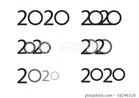 Happy new year numbers logo text set - Stock Illustration [58246320 ...