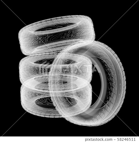 Car wheels X-Ray style - Stock Illustration [58246511] - PIXTA