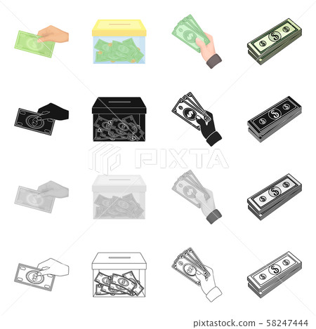 Isolated object of cash and currency symbol.... - Stock Illustration ...