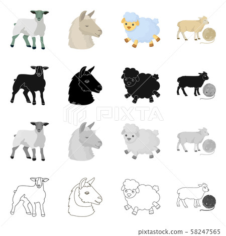 Vector illustration of sheep and goat symbol.... - Stock Illustration ...