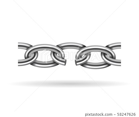 Realistic metal broken chain texture. Silver color - Stock Illustration ...