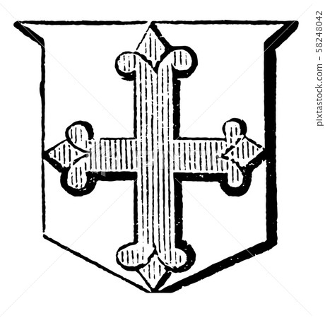 Cross Flory are more used as a charge in a coat of - Stock Illustration ...