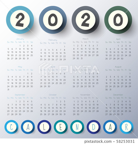 2020 Modern calendar template - Stock Illustration [58253031] - PIXTA