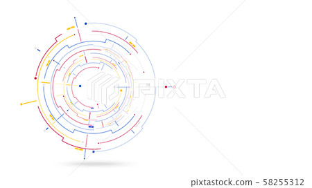 Digital geometric data circle elements abstract - Stock Illustration ...