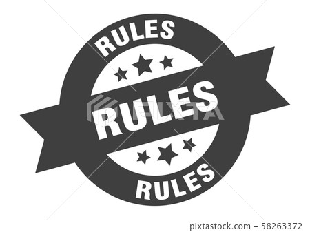 rules sign. rules black round ribbon sticker - Stock Illustration ...