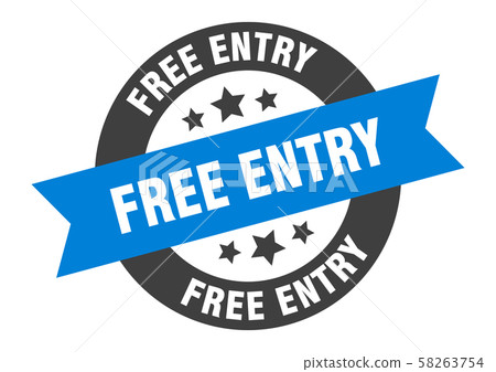 free entry sign. free entry blue-black round-插圖素材 [58263754] - PIXTA圖庫