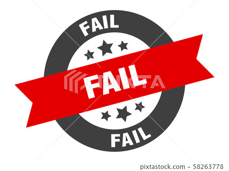 fail sign. fail black-red round ribbon sticker - Stock Illustration ...