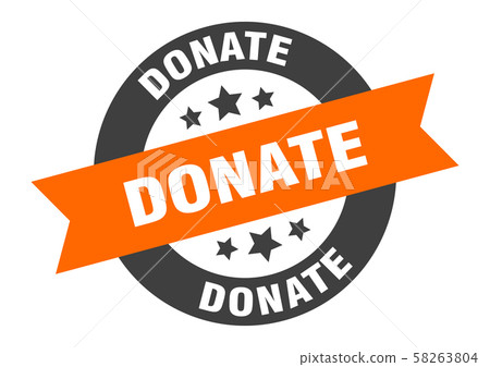 donate sign. donate orange-black round ribbon - Stock Illustration ...