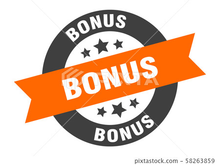 bonus sign. bonus orange-black round ribbon - Stock Illustration ...