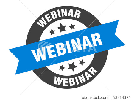 webinar sign. webinar blue-black round ribbon - Stock Illustration ...