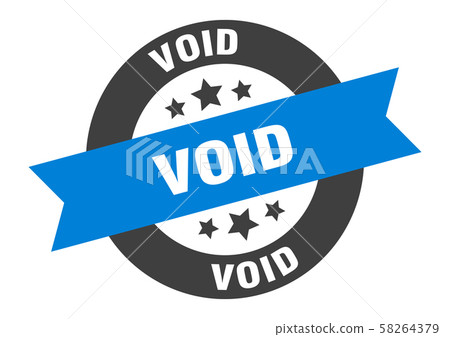 void sign. void blue-black round ribbon sticker - Stock Illustration ...